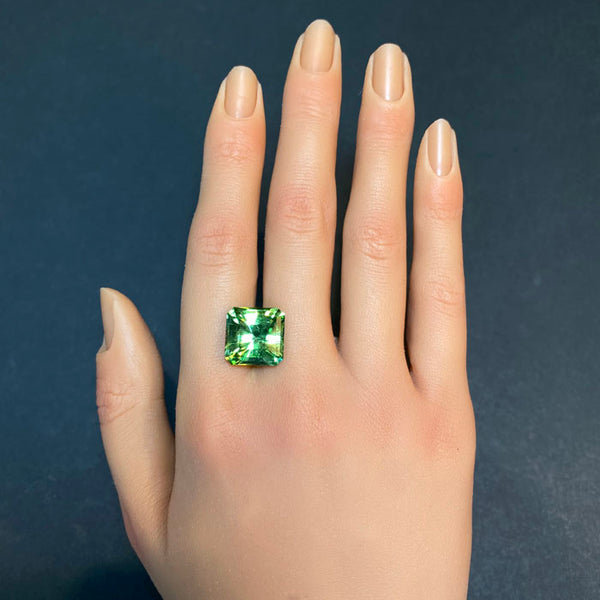Square Brilliant Cut Peridot 13.14 Carats - Moriartys Gem Art