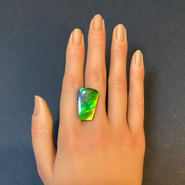 Freeform Cabochon Ammolite 20.44 Carats - Moriartys Gem Art