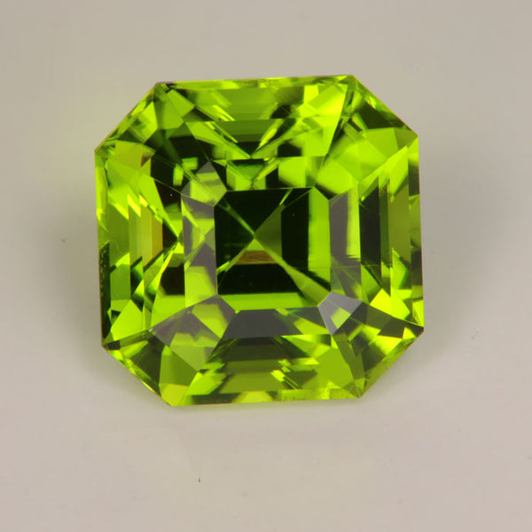 Fine Green Square Step Cut Peridot from Pakistan 7.59 Carats ...
