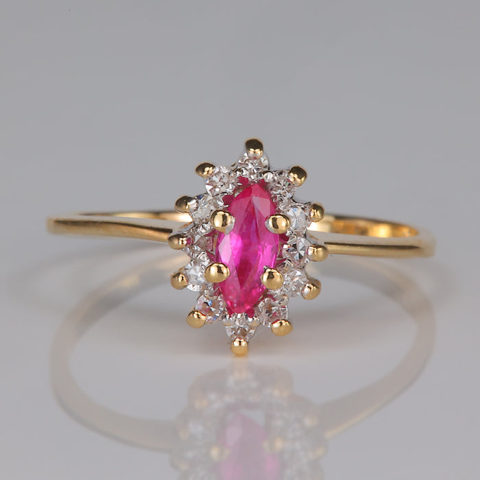 10K Yellow Gold Ruby and Diamond Ring .25cts - Moriartys Gem Art