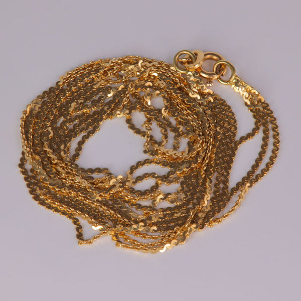 14K Yellow Gold Triple Strand Serpentine Chain 18" - Moriartys Gem Art