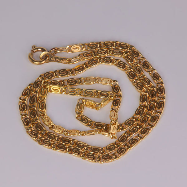 14K Yellow Gold Scroll Chain 16" - Moriartys Gem Art
