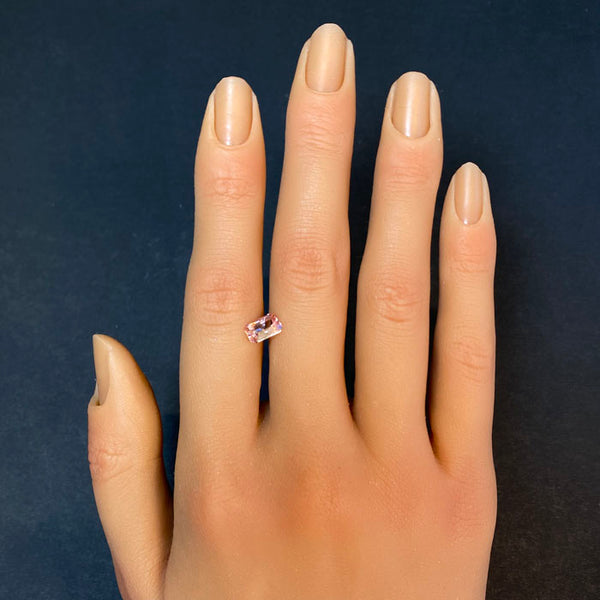 Barion Style Emerald Cut Fancy "Padparadscha" Tanzanite 1.00 Carats ...