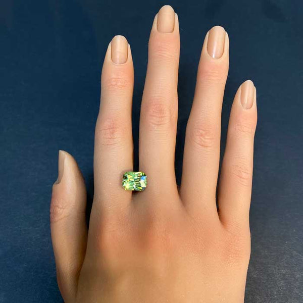 Brilliant Style Emerald Cut Sphene 4.41 Carats - Moriartys Gem Art