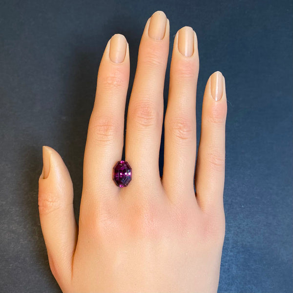 Octagonal Barion Cut Umbalite Garnet 7.62 Carats - Moriartys Gem Art
