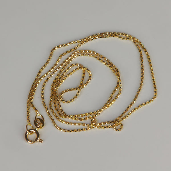 14K Yellow Gold Twisted Box Link Chain 16" - Moriartys Gem Art