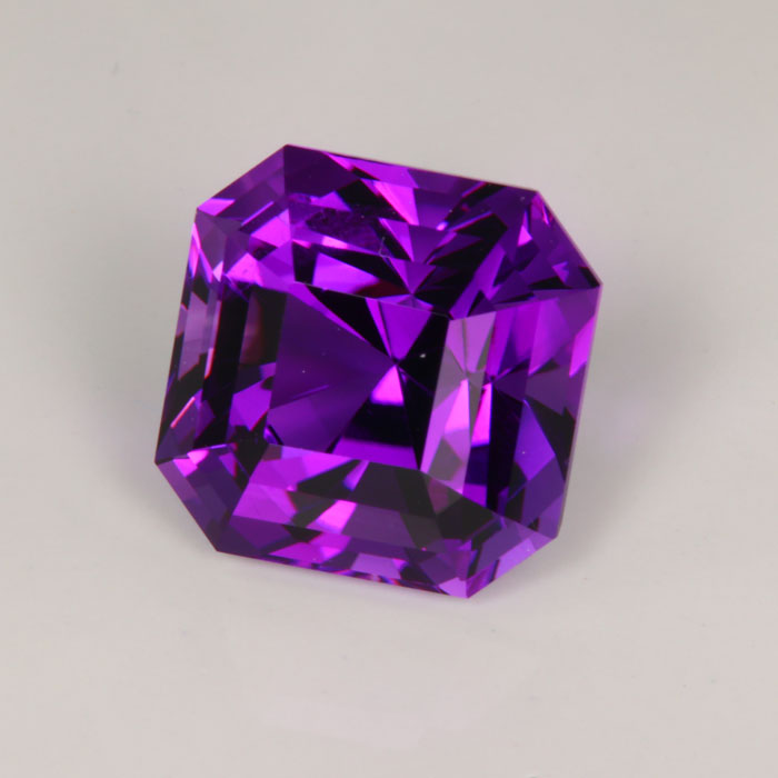Square Step Cut Amethyst Gemstone 11.76cts - Moriartys Gem Art