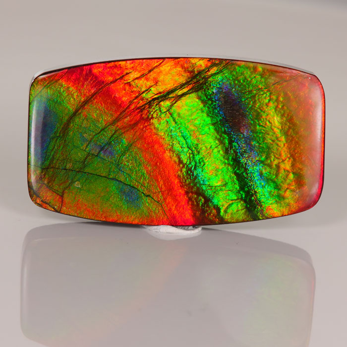 Cushion Cut Cabochon Ammolite Gemstone 44.75 - Moriartys Gem Art